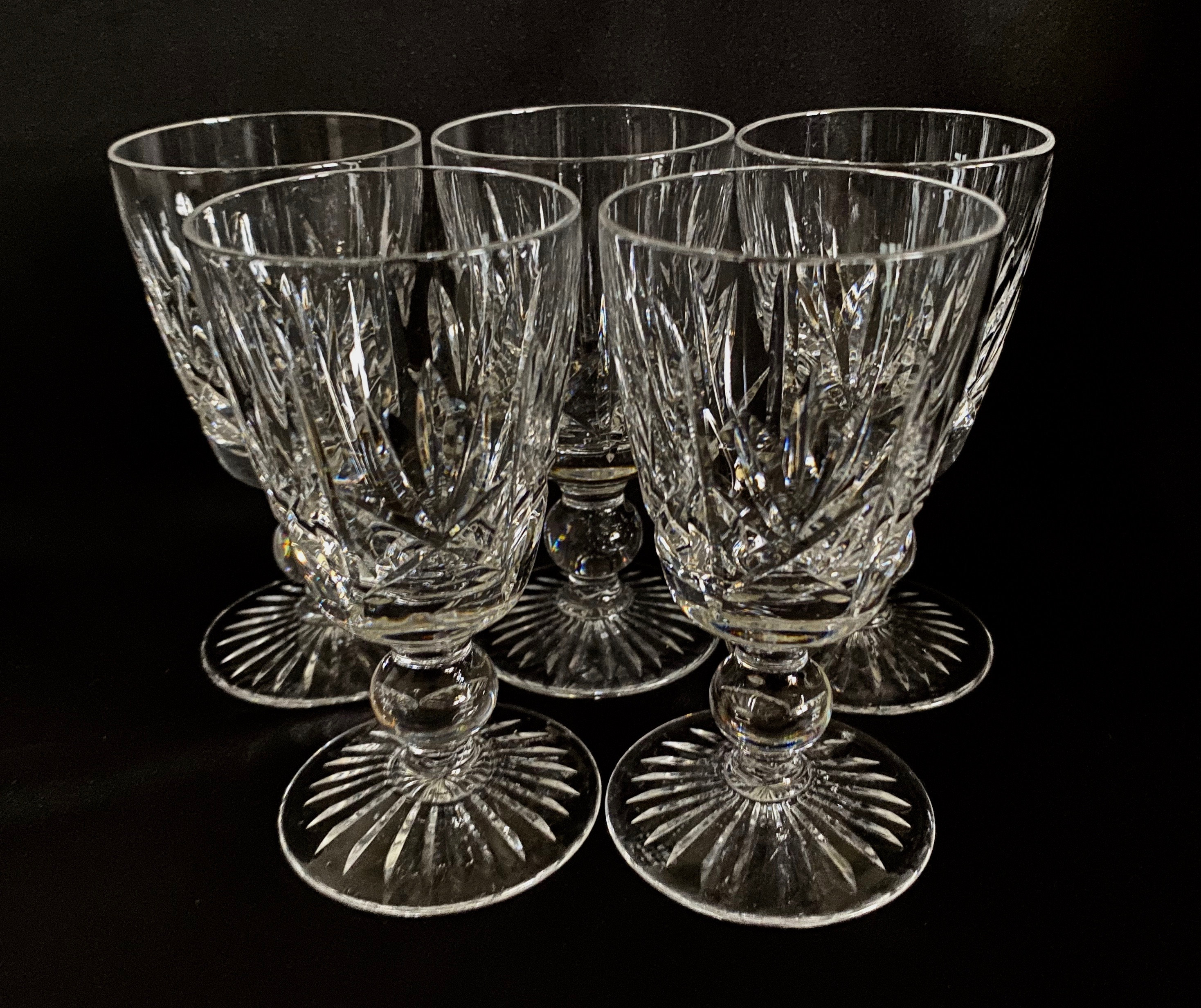 Vintage 1970s Crystal Glasses, Stuart Crystal, 5x Dessert Wine Port ...