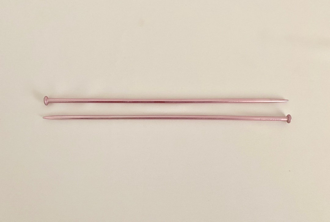 Retro Aluminium Knitting Needles, Anodised Pink Finish, Queen Bee Brand ...