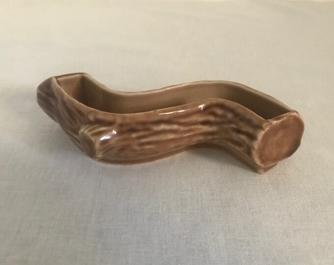 Retro 1950s Kitsch Pottery Log Vase, Small, Trough Posy Vase, Vintage ...