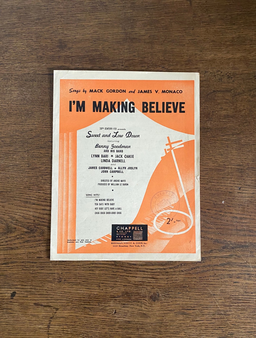 Vintage Sheet Music, im Making Believe, Benny Goodman & Band, Film ...