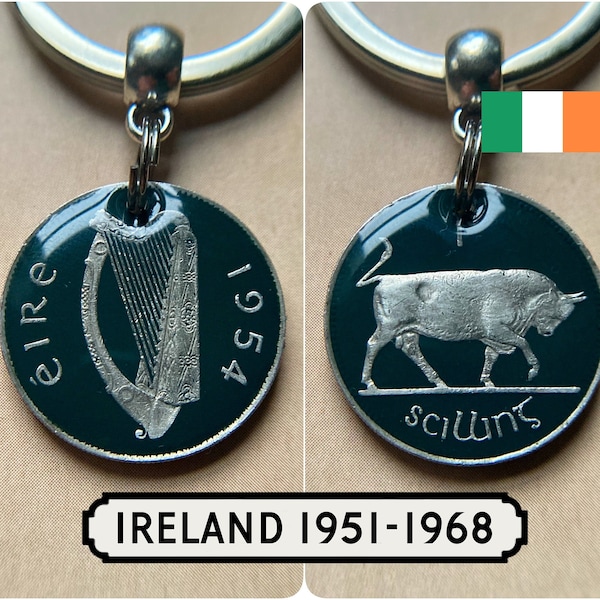 Irish Old Coin Keyring - Etsy
