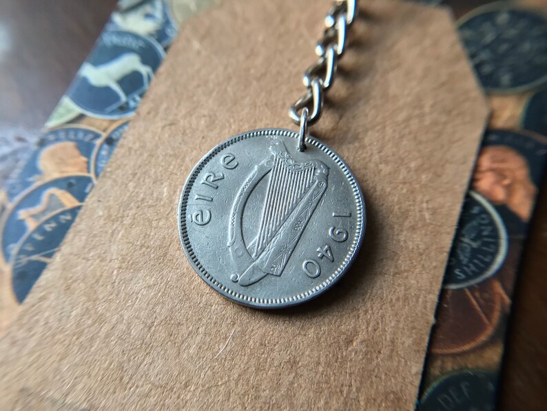 Lucky Silver Sixpence Keyring / Old Irish Coin / Irish | Etsy