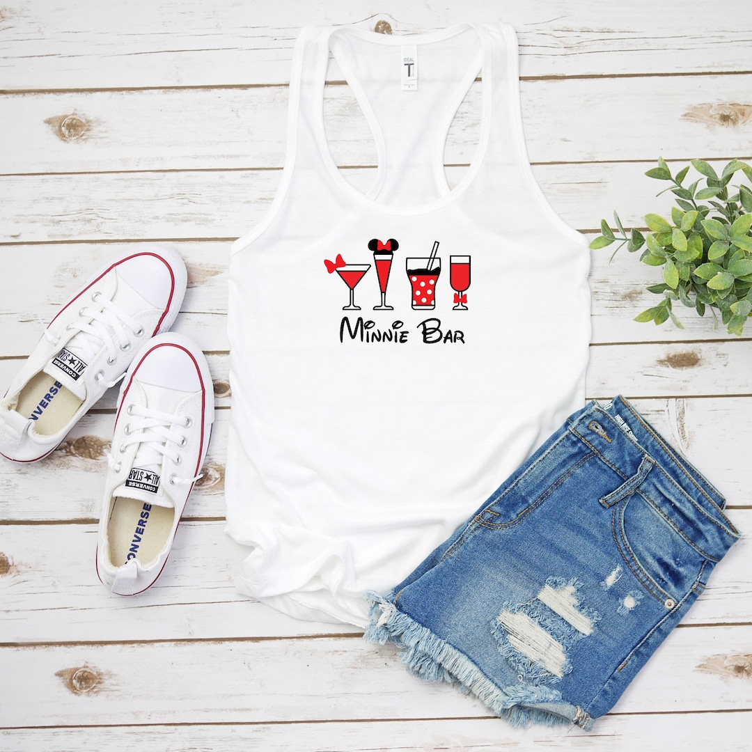 Minnie Bar Graphic Racerback Tank Top | Minnie Tank Top | Vacay Mode T ...