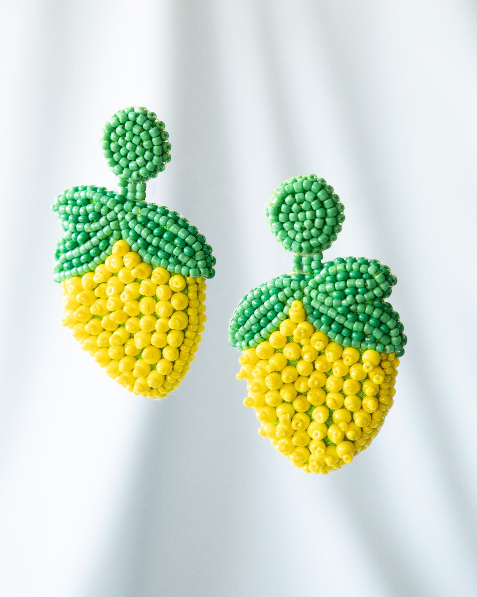 Handmade Lemon Drop Statement Earrings | Vegan Leather - Etsy
