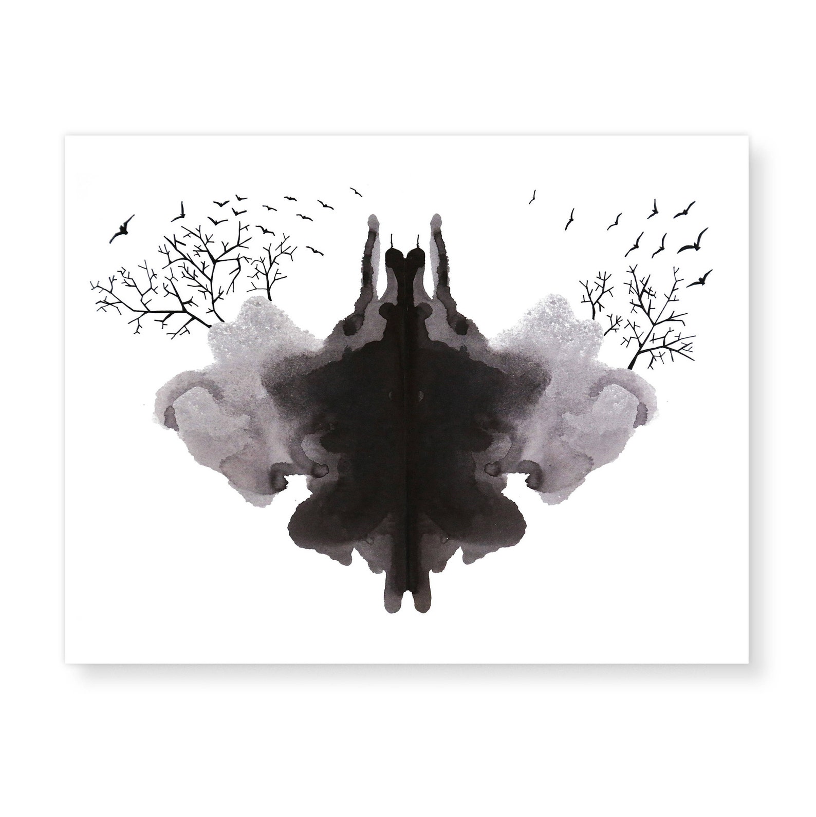 Rorschach Ink Illustration Art Prints Set of 4 - Etsy