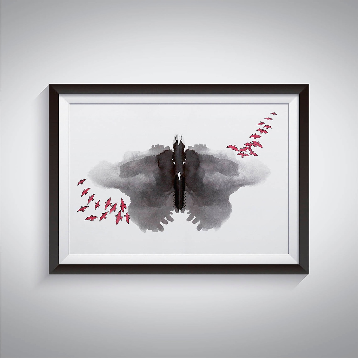 Rorschach Ink Illustration Art Prints Set of 4 - Etsy