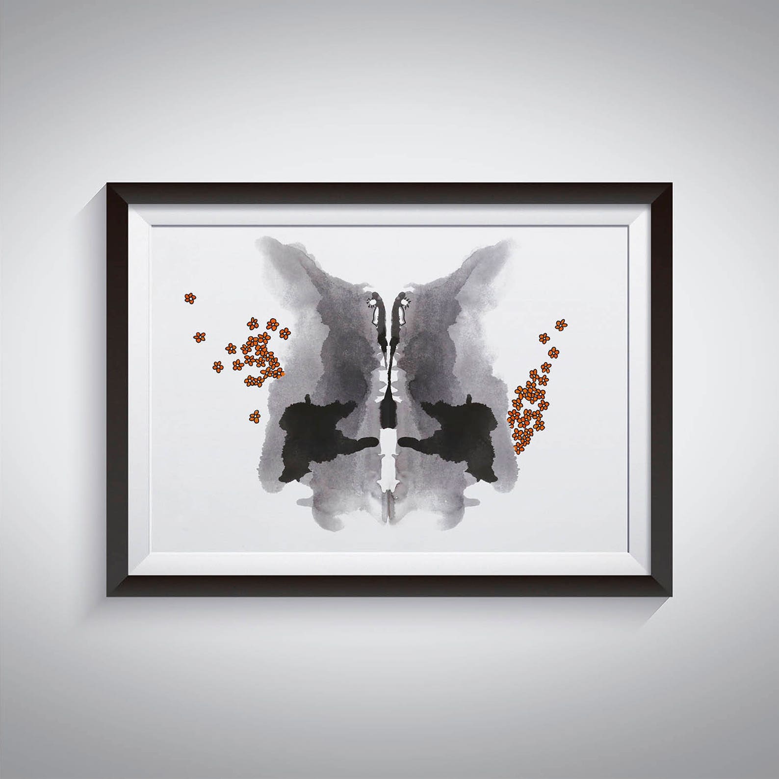 Rorschach Ink Illustration Art Prints Set of 4 - Etsy