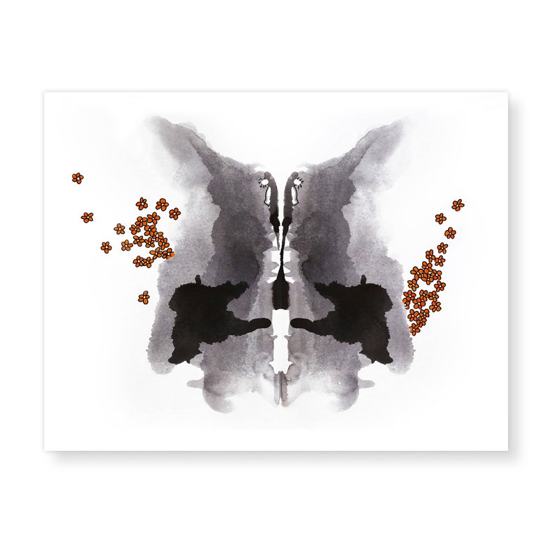 Rorschach Ink Illustration Art Prints Set of 4 - Etsy