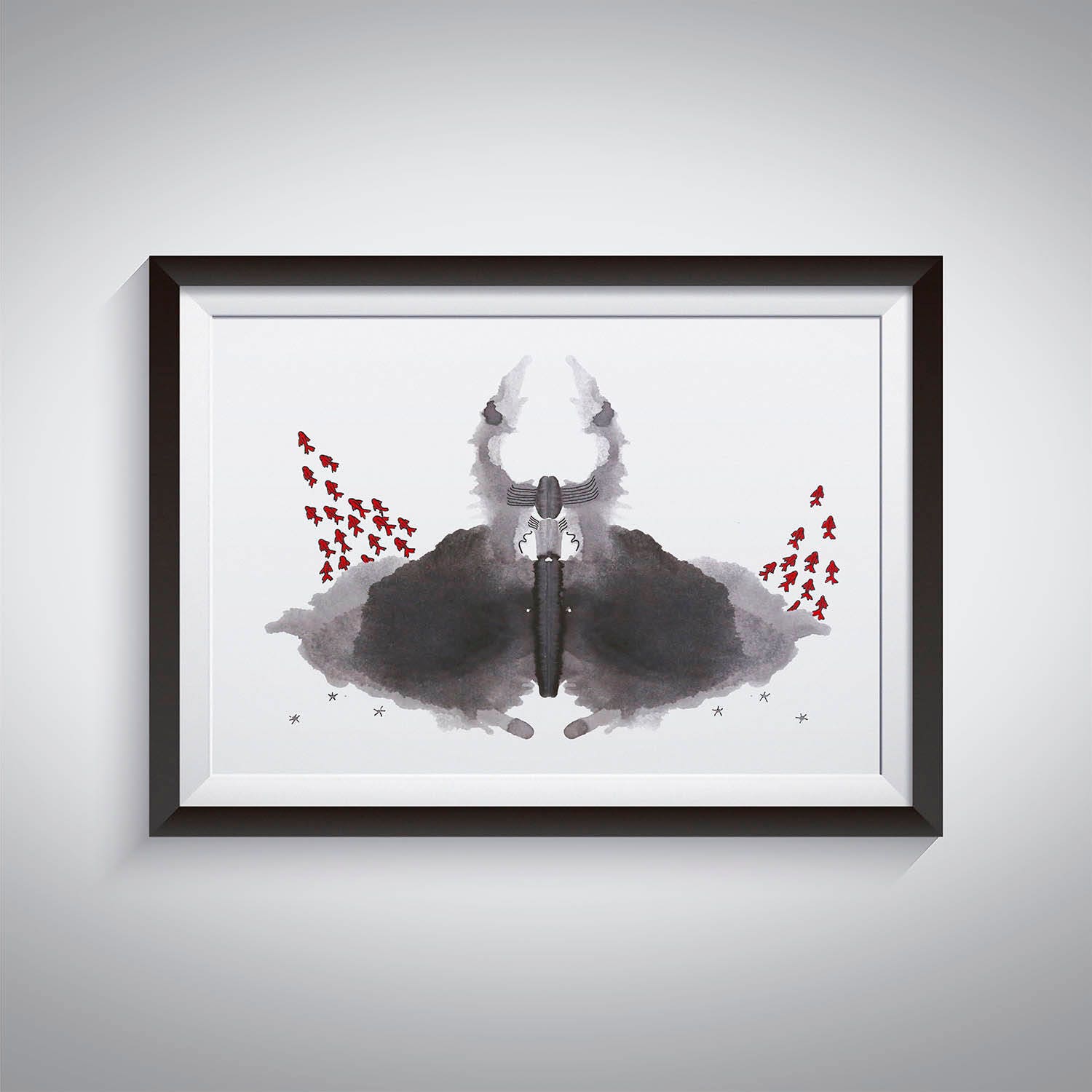 Rorschach Ink Illustration Art Prints Set of 4 - Etsy