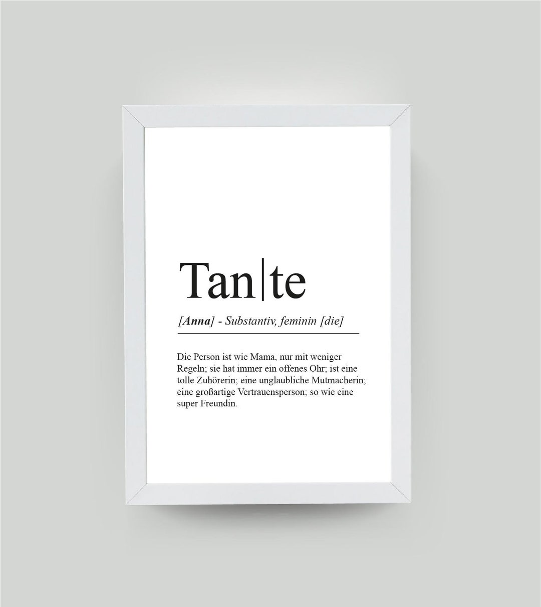 Personalisiertes Bild Definition TANTE zum - Etsy.de