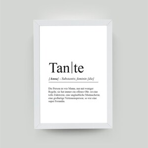 Personalized Picture definition Tante for Birthday | Etsy