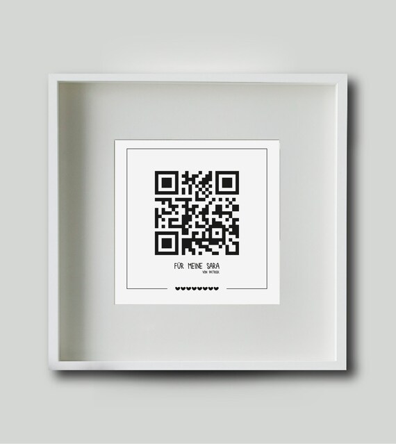 Personalized QR Code Picture With Your Name Date Dedication | Etsy