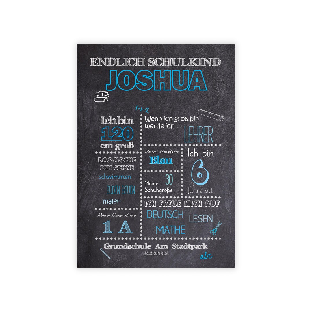 Personalized Picture SCHOOL ENTRY in Blue First Day of School Milestone ...