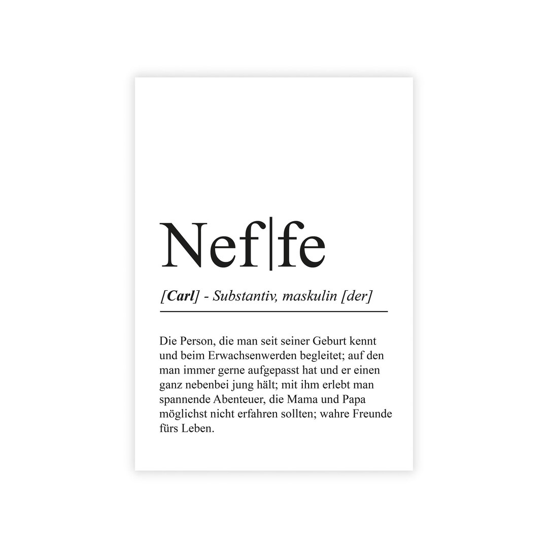 Personalisiertes Bild "Definition NEFFE" Geburtstag Bedanken bester ...