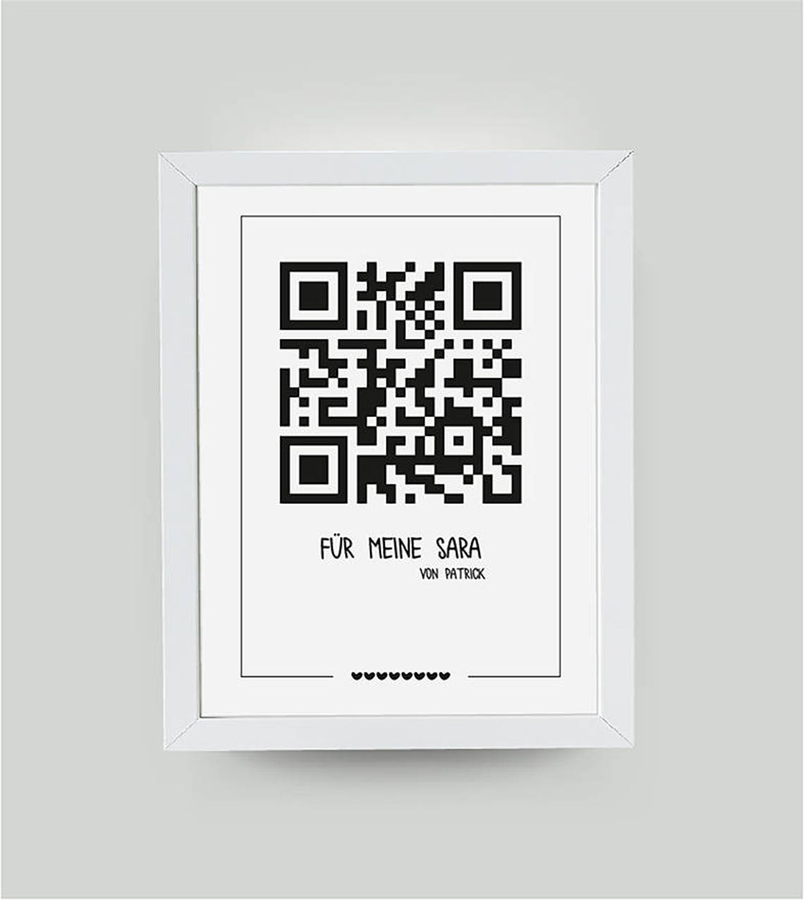 Personalized QR Code Picture With Your Name Date Dedication | Etsy