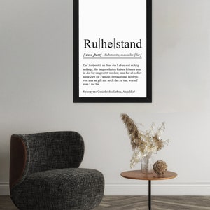 Personalisiertes Bild "Definition RUHESTAND" Geburtstag Bedanken ...