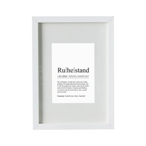 Personalisiertes Bild "Definition RUHESTAND" Geburtstag Bedanken ...