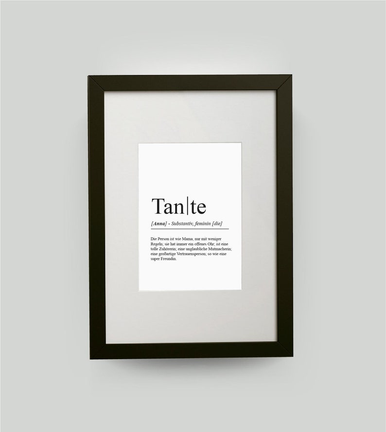 Personalized Picture definition Tante for Birthday | Etsy