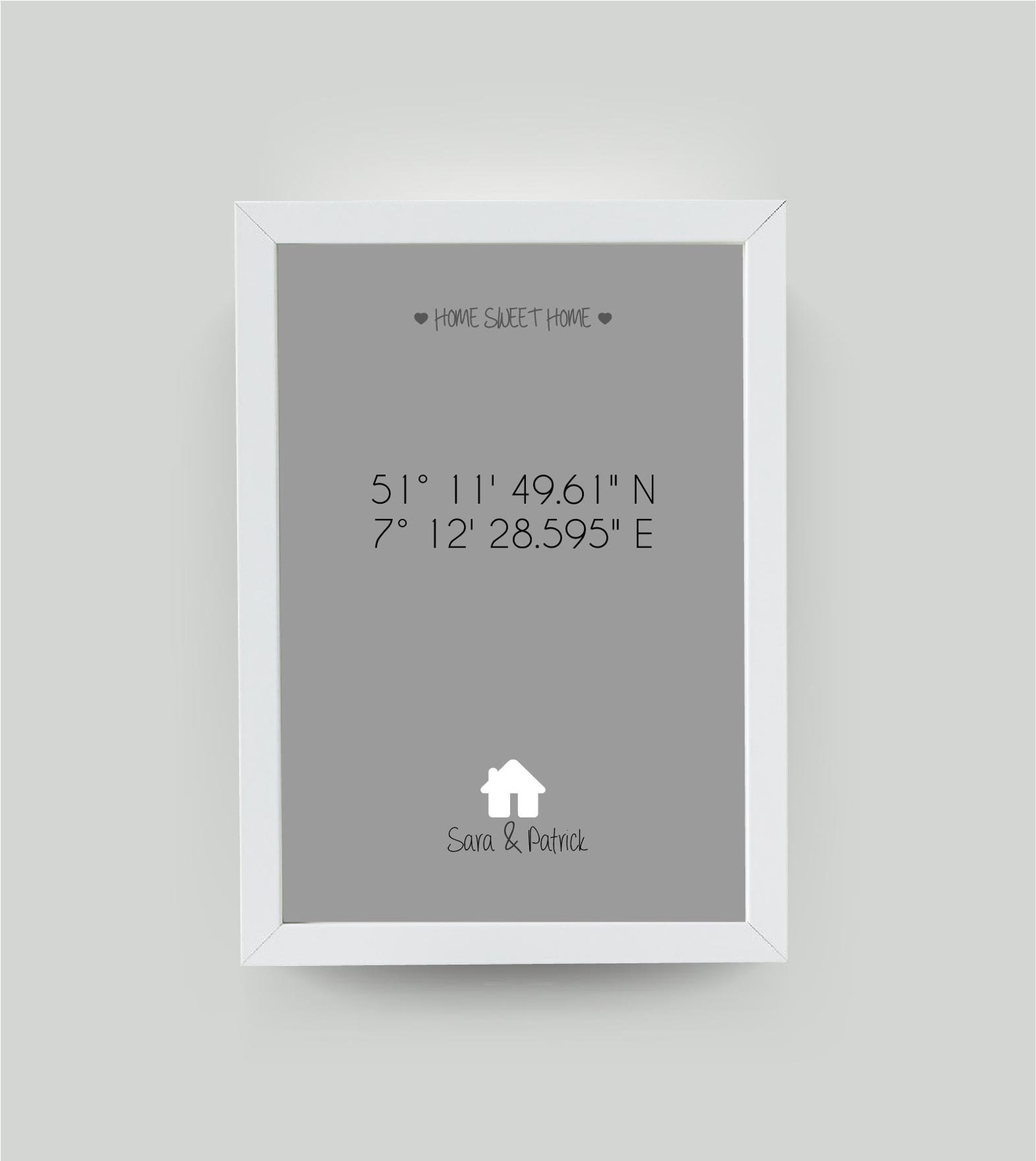 Personalized Coordinates Poster Picture With Name House - Etsy