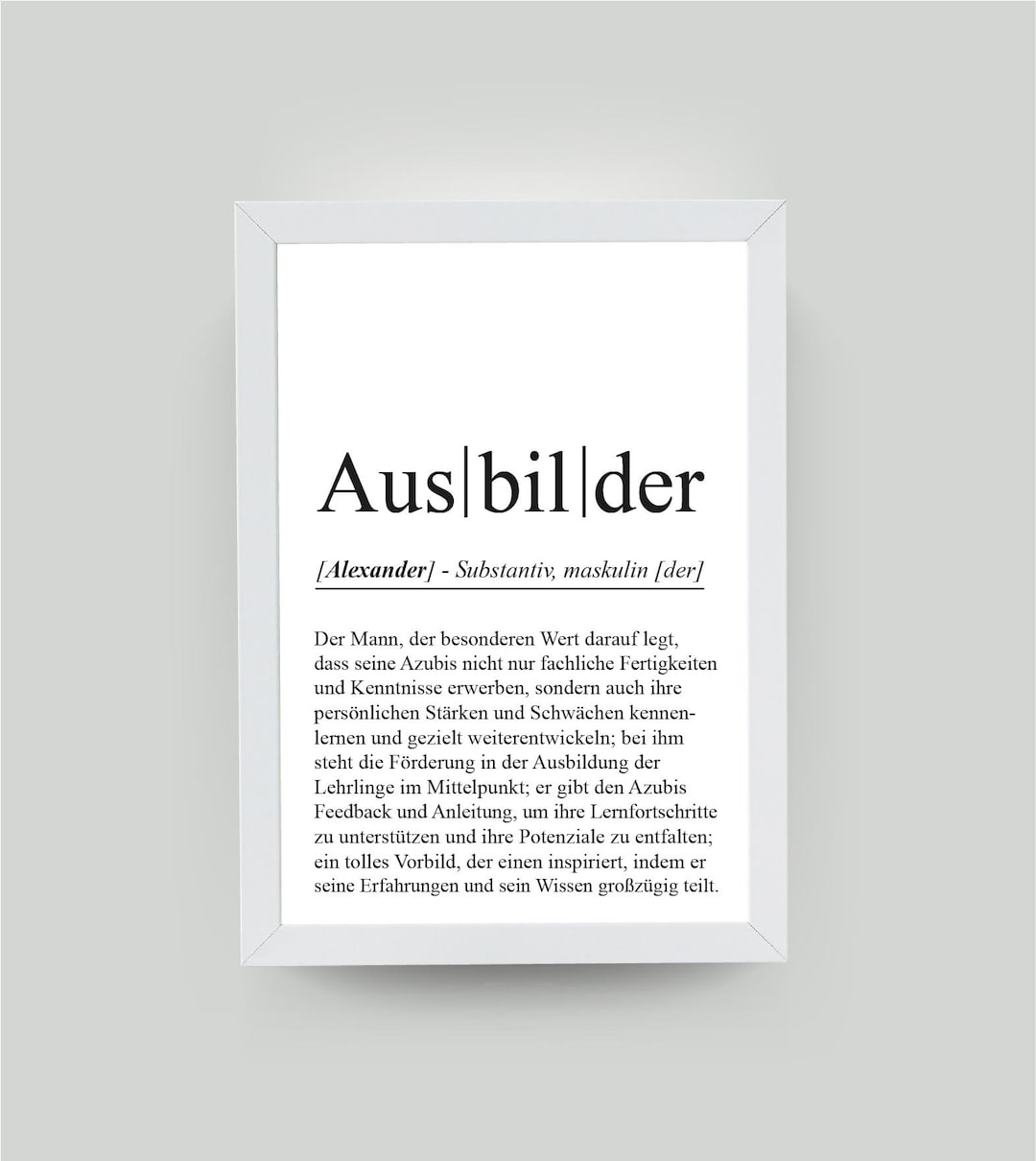 Personalisiertes Bild Definition AUSBILDER - Etsy Schweiz