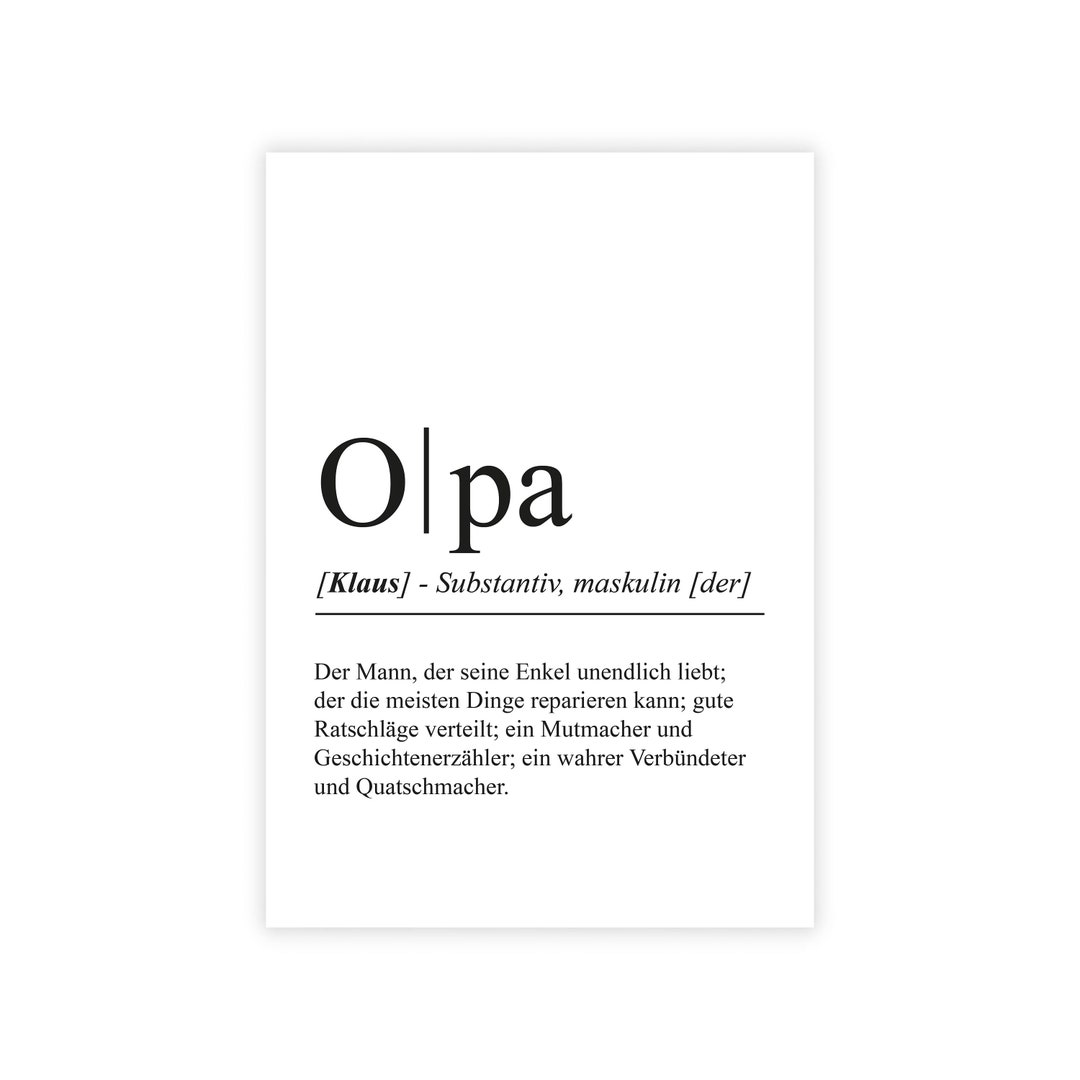 Personalized Picture definition Opa for Birthday Thank You Best Grandpa ...
