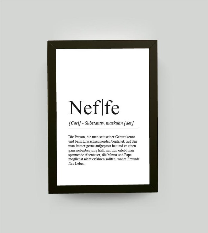 Personalisiertes Bild Definition NEFFE Geburtstag - Etsy