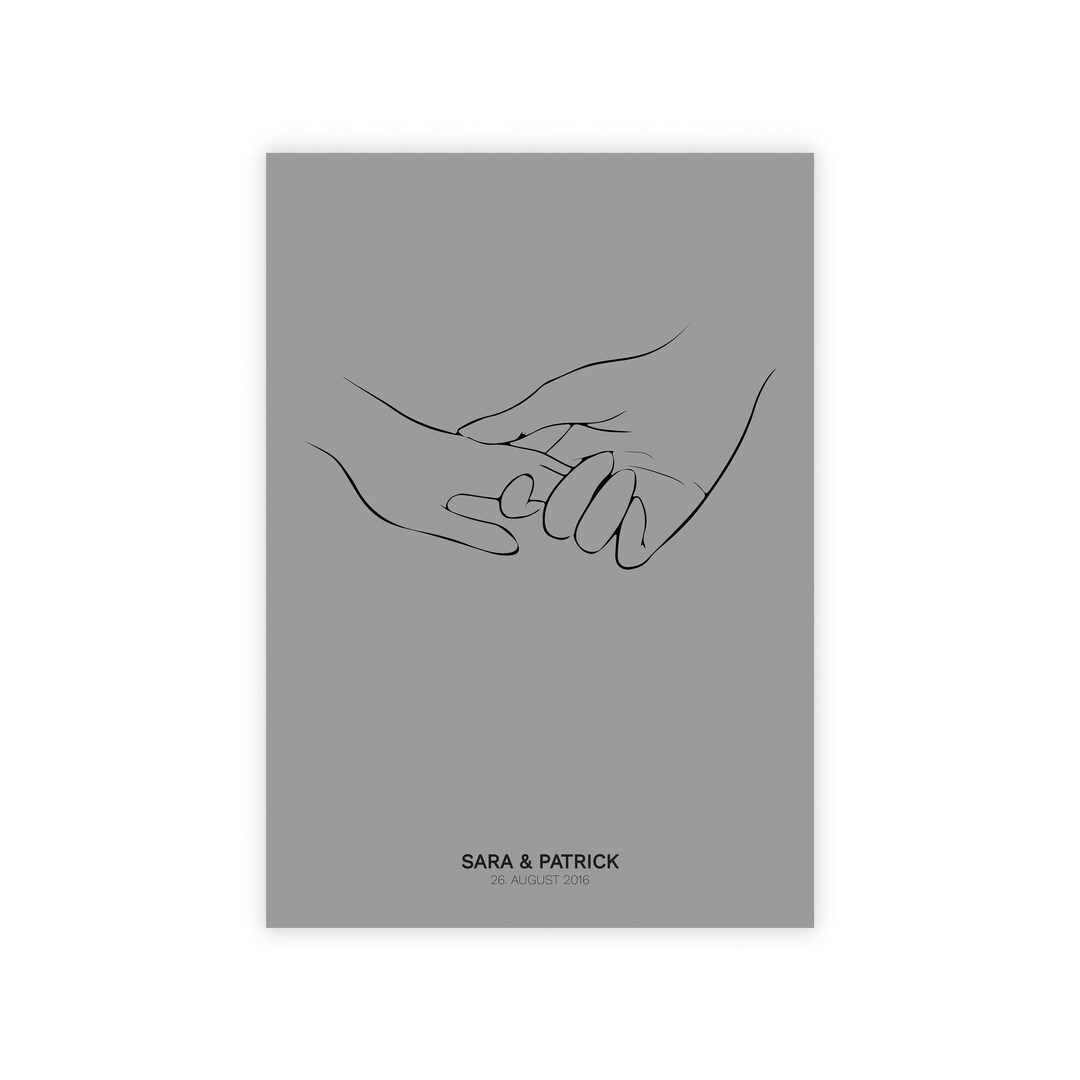 Personalized Love Poster forever Together in Grey With Name Date ...