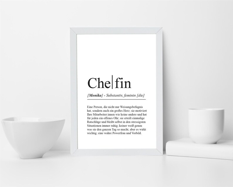 Personalisiertes Bild Definition CHEFIN Geburtstag - Etsy.de