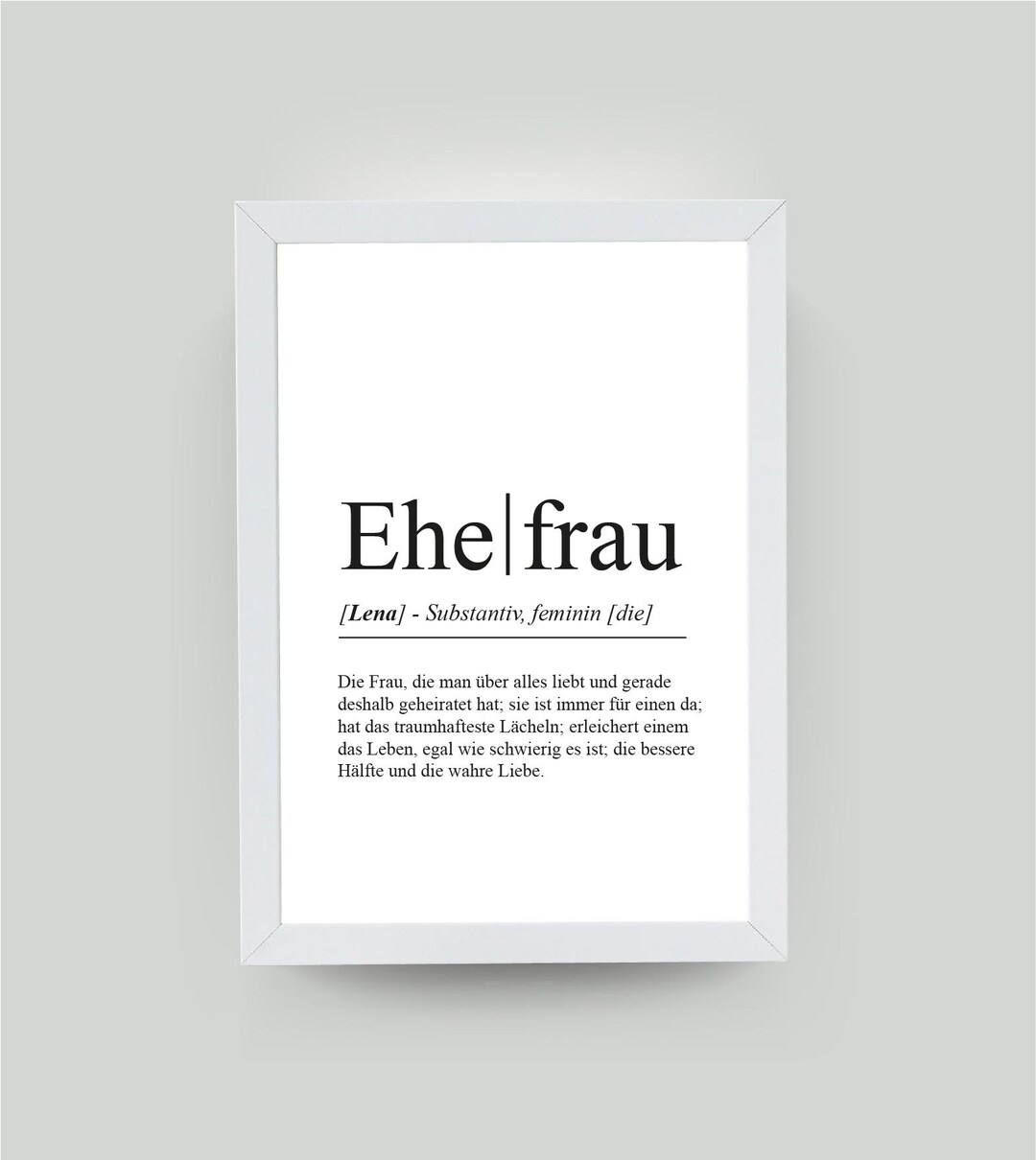 Personalisiertes Bild Definition EHEFRAU zum - Etsy.de