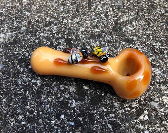 Honey Bee Pipe/ Glass Pipe/ Glass Pipes/ Pipes - Etsy