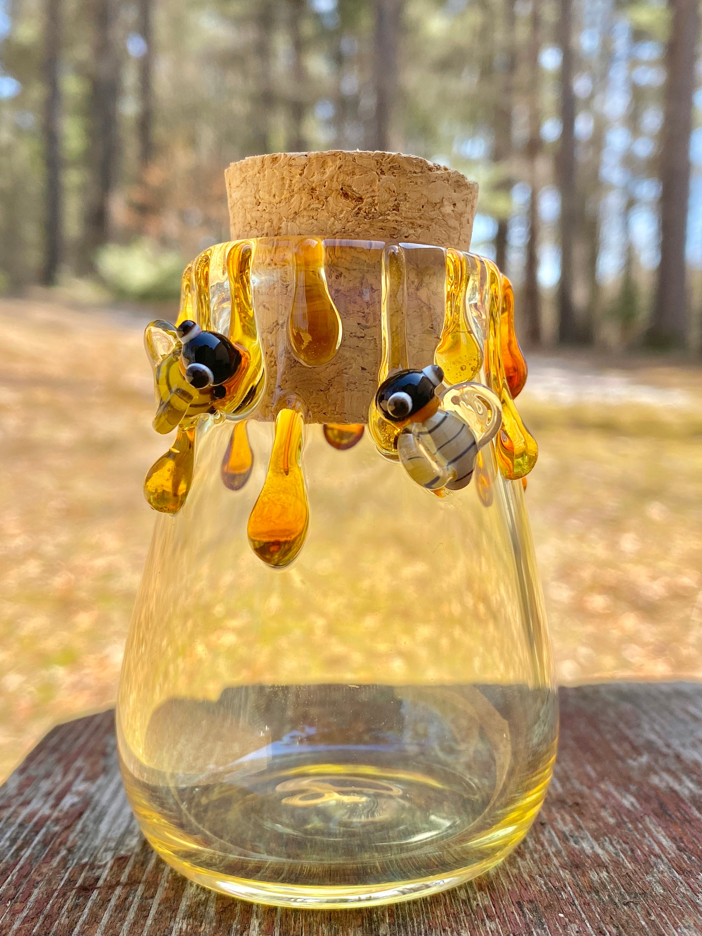 Glass Honey Bee Jar Hand Blown Jar - Etsy