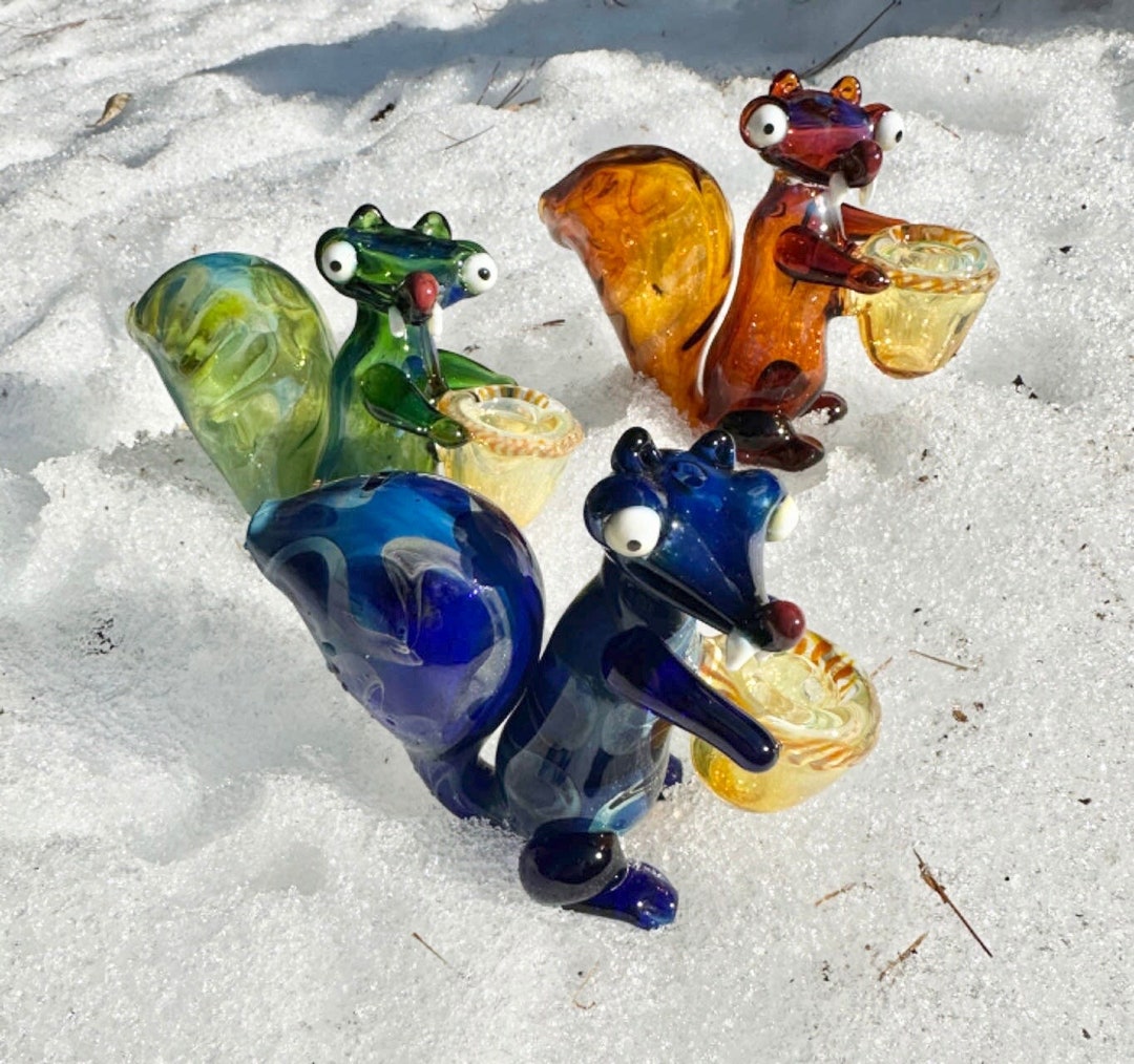 Glass Ice Squirrel Pipe - Etsy
