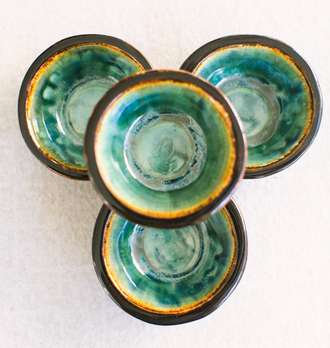 2 Oz green Seas Colored Ceramic Mezcal De Copitas. | Etsy