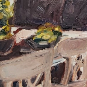 Original Oil Painting, "cozy", Interior Painting, Living Room Painting ...