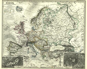 Europe Map Antique 1763 - Etsy