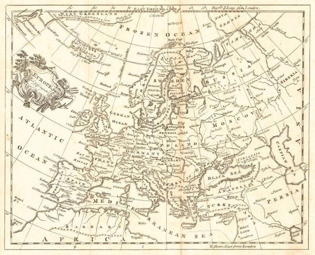 Europe Map Antique 1763 - Etsy