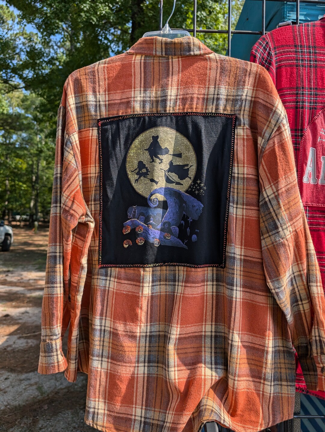 HOCUS POCUS Sanderson Sisters Moon : Handcrafted Shacket Flannel Plaid ...