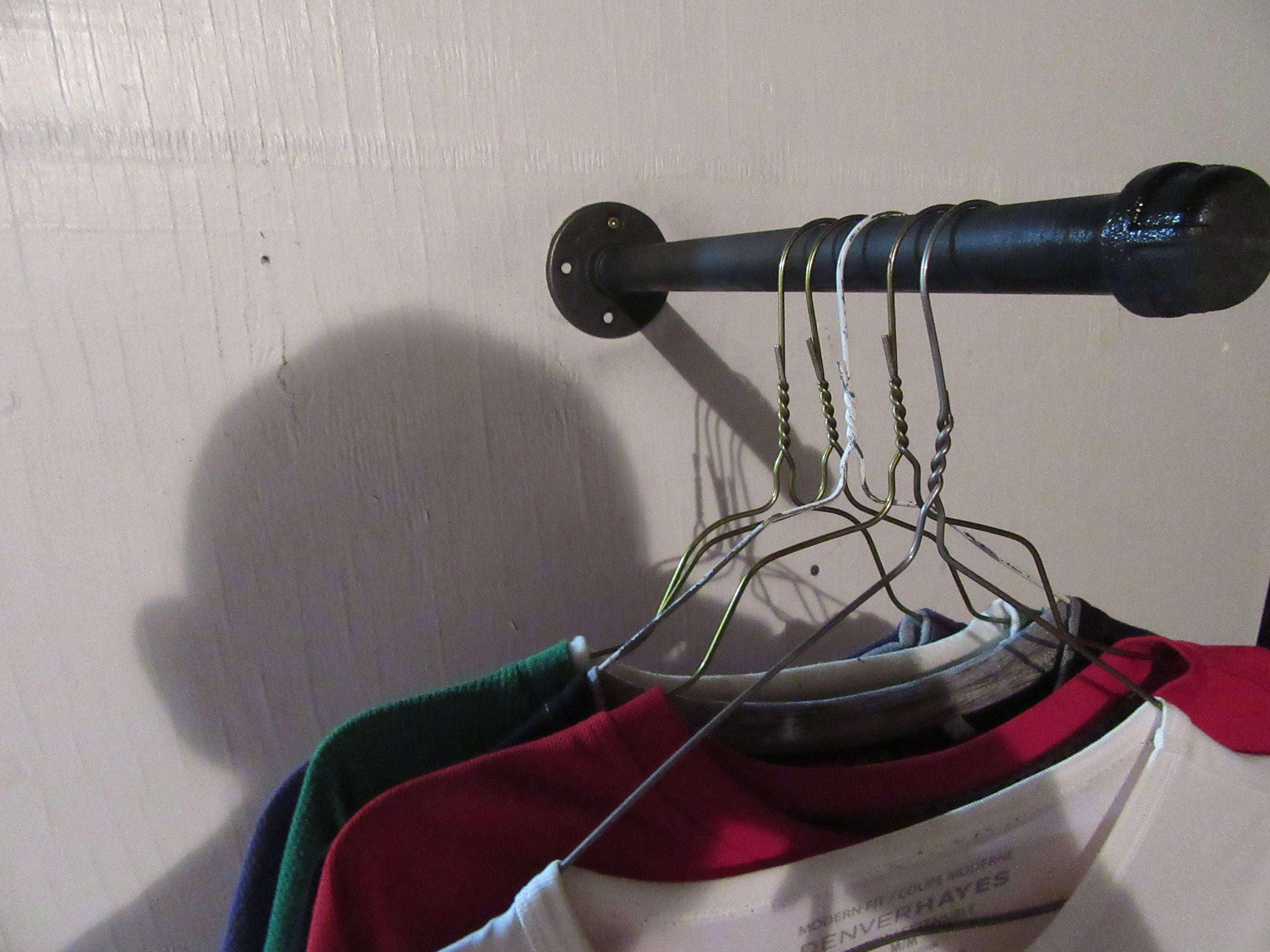 3/4 GOLD or Black Faceout Wall mounted Retail clothes hanging rod ...