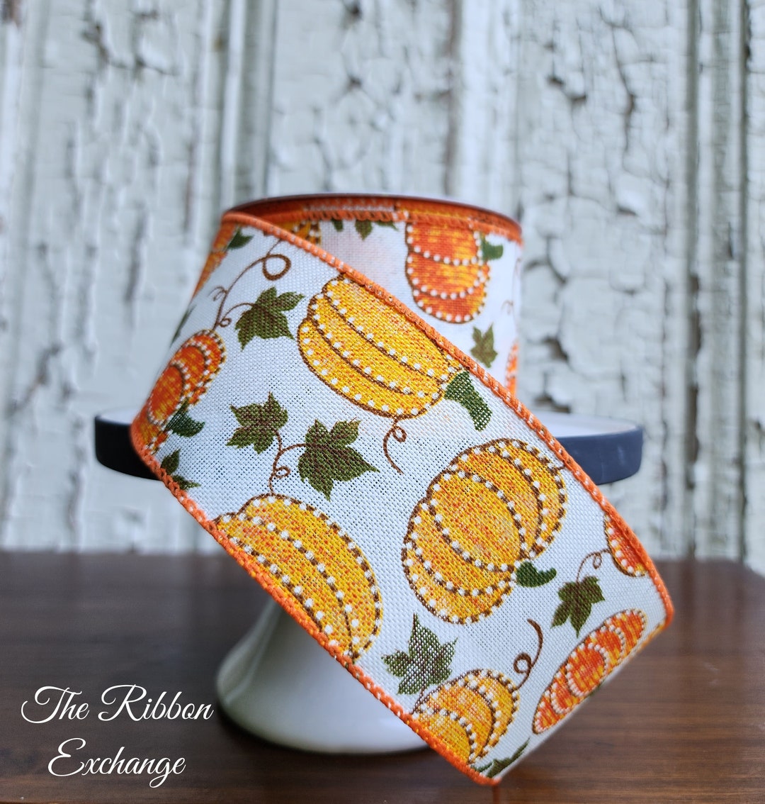 2.5 Inch Wired Ribbon, Wreath Supplies, Ribbon for Wreaths, Fall Ribbon ...