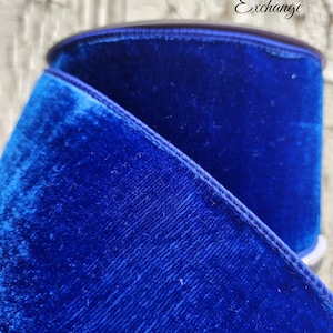 4 Inch Wired Ribbon, Farrisilk, Designer Ribbon, Blue Christmas Ribbon ...