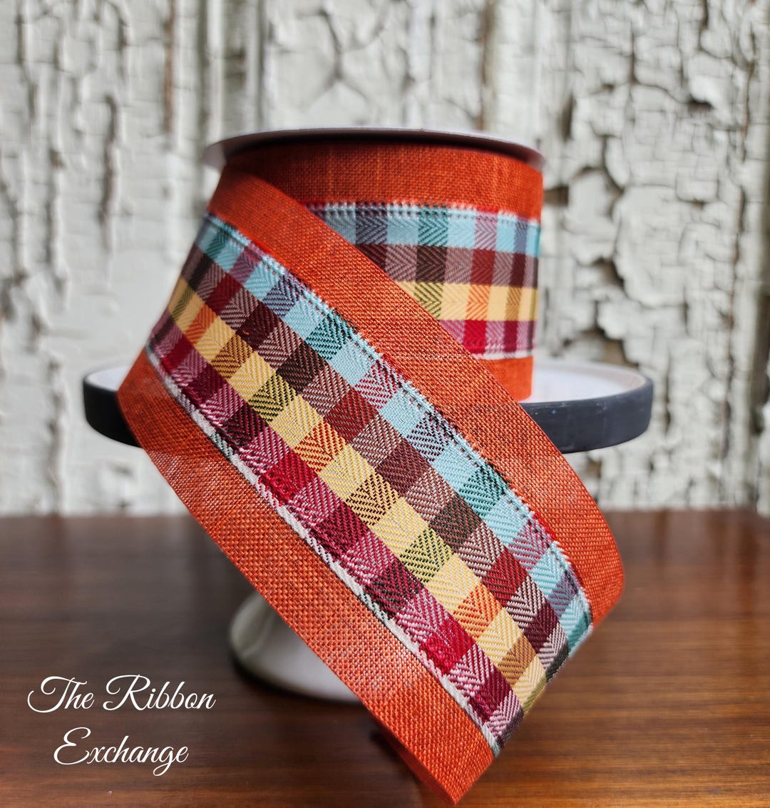 2.5 Inch Wired Ribbon, Wreath Supplies, Ribbon for Wreaths, Fall Ribbon ...