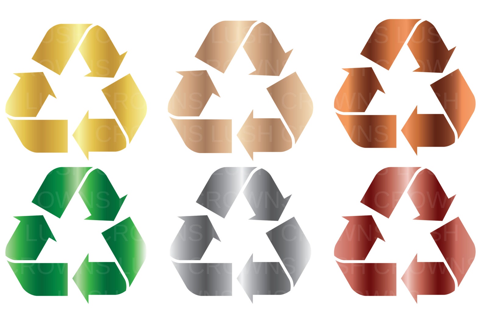 Metallic Recycle Icons SVG, Recycling Symbol SVG, Recycling SVG ...