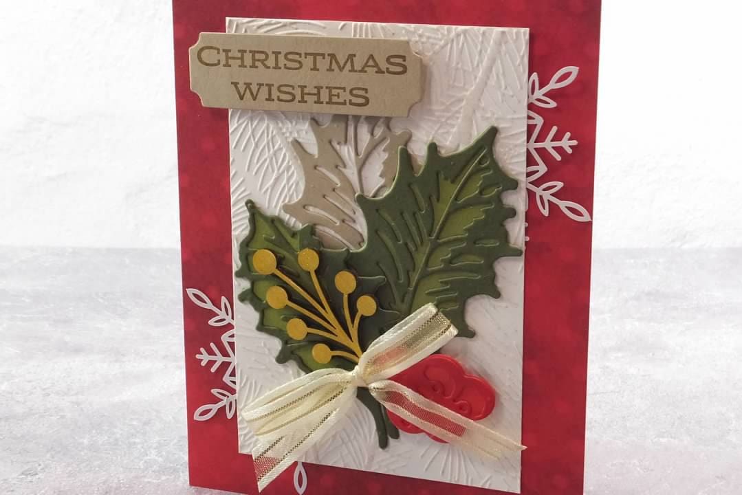 Handmade Christmas Card Stampin up Leaves of Holly Holly Leaves ...