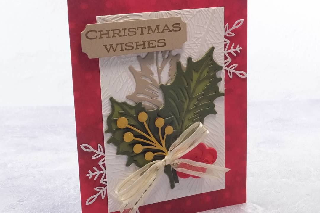 Handmade Christmas Card Stampin up Leaves of Holly Holly Leaves ...