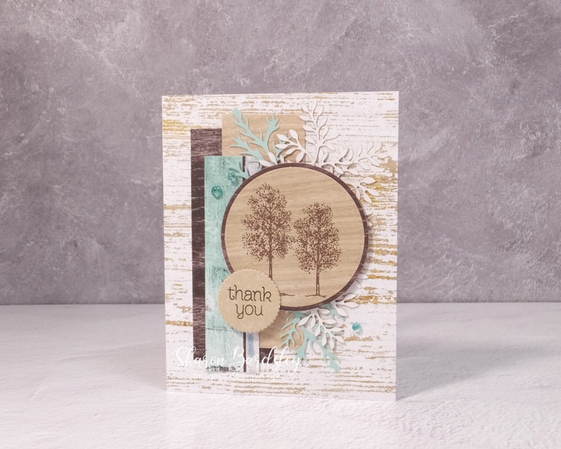 Handmade Thank You Card - Country Woods Thank You - Rustic Barn Wood ...