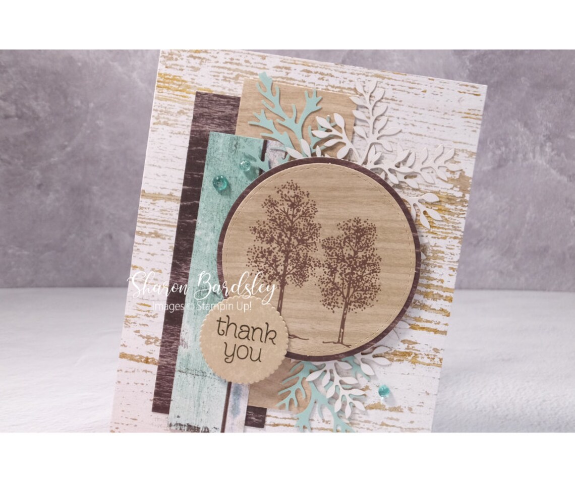 Handmade Thank You Card - Country Woods Thank You - Rustic Barn Wood ...