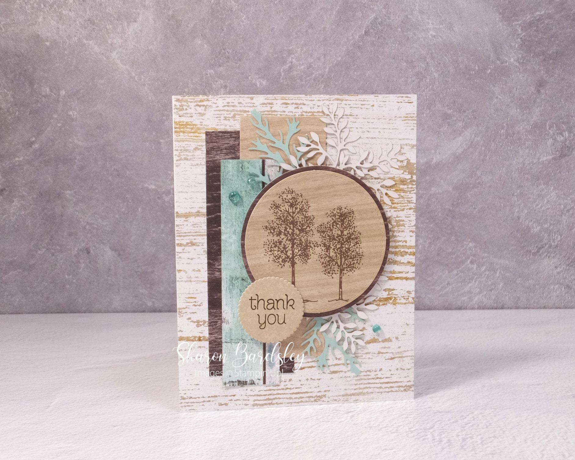 Handmade Thank You Card - Country Woods Thank You - Rustic Barn Wood ...