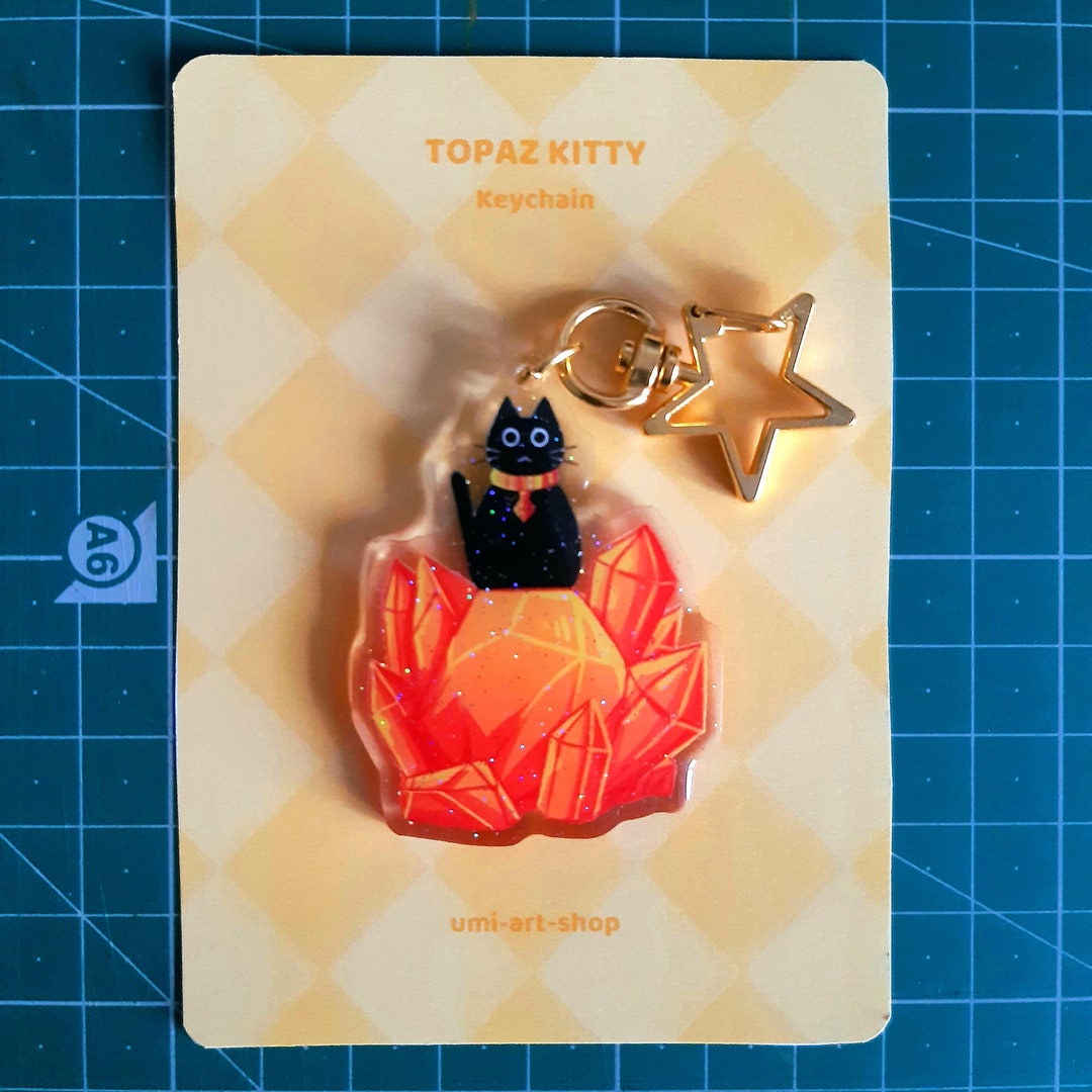 Topaz Cat Cat Charm Cute Acrylic Charm Magical Cat - Etsy