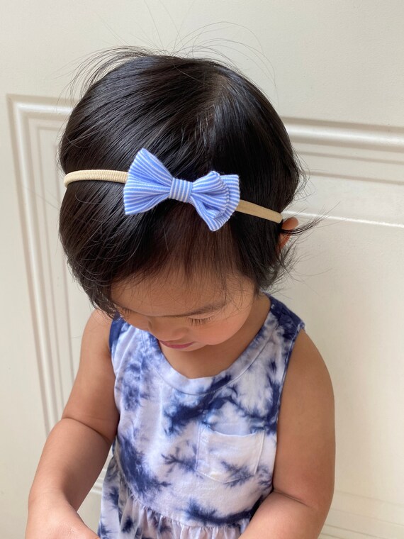 Mini Bow Nylon Headband Striped Bow Headband Baby Hair Bows Photo Prop Baby Girl Toddler Headband Baby Bow Hair Clip Etsy
