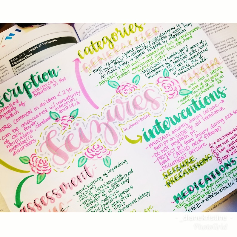Seizures- Nursing Notes/ Concept Map- Pediatrics Semester - Etsy